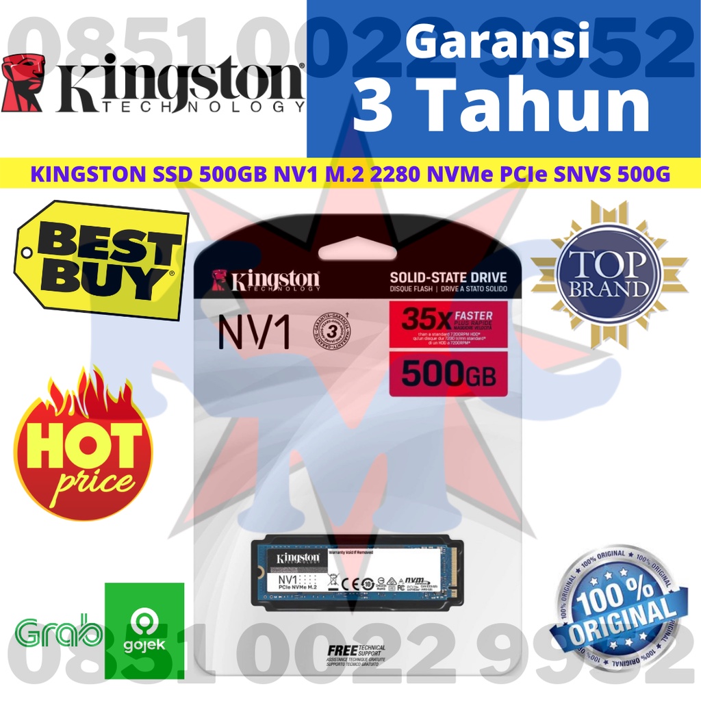 Jual KINGSTON SSD 500GB NV1 M.2 2280 NVMe PCIe SNVS 500G | Shopee Indonesia
