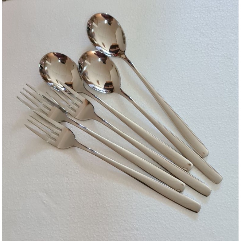 Jual sendok garpu makan korea stainless tebal kilap 6 pcs | Shopee ...