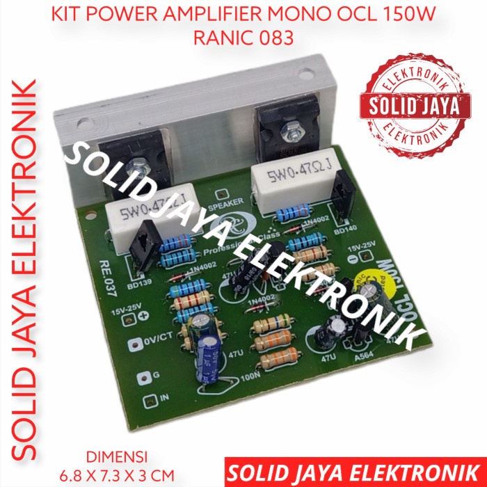 Jual KIT POWER AMPLI MONO OCL 150W PLUS TR FINAL AMPLIFIER 150 W RANIC ...