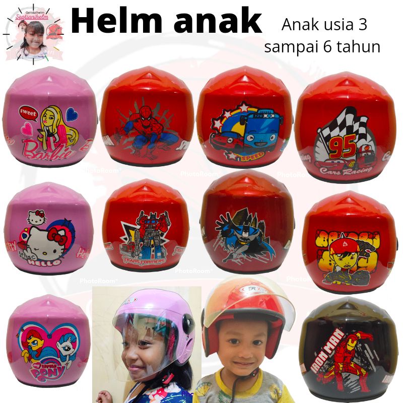 Jual helm anak umur 3 - 6 tahun gambar lucu bikin anak anak suka dan ...
