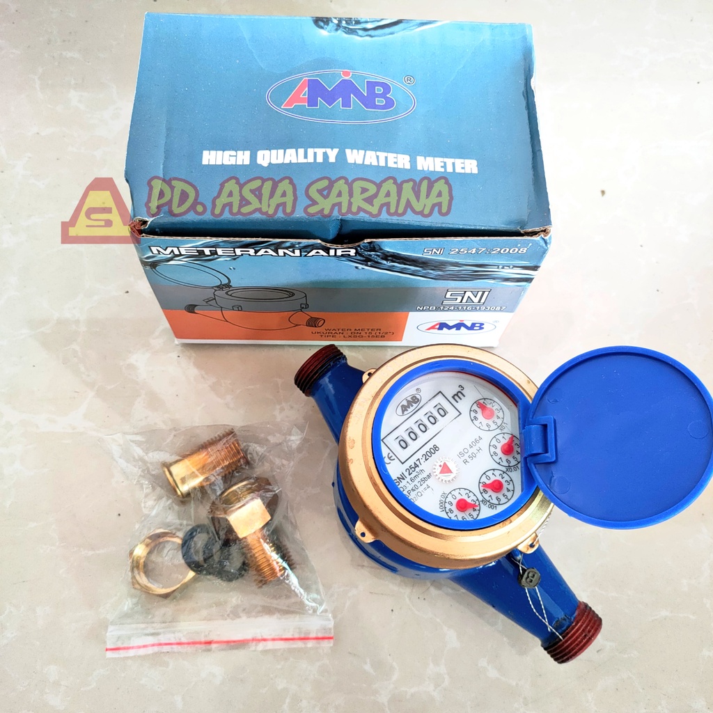 Jual Meteran Air Besi AMNB 1/2 3/4 SNI / PDAM Water Meter PAM Flow Meter | Shopee Indonesia