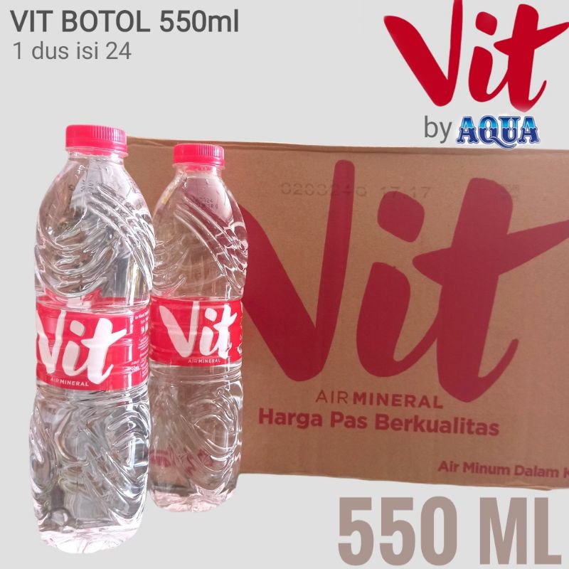 Jual VIT air mineral botol 550ml 1 dus khusus instan | Shopee Indonesia