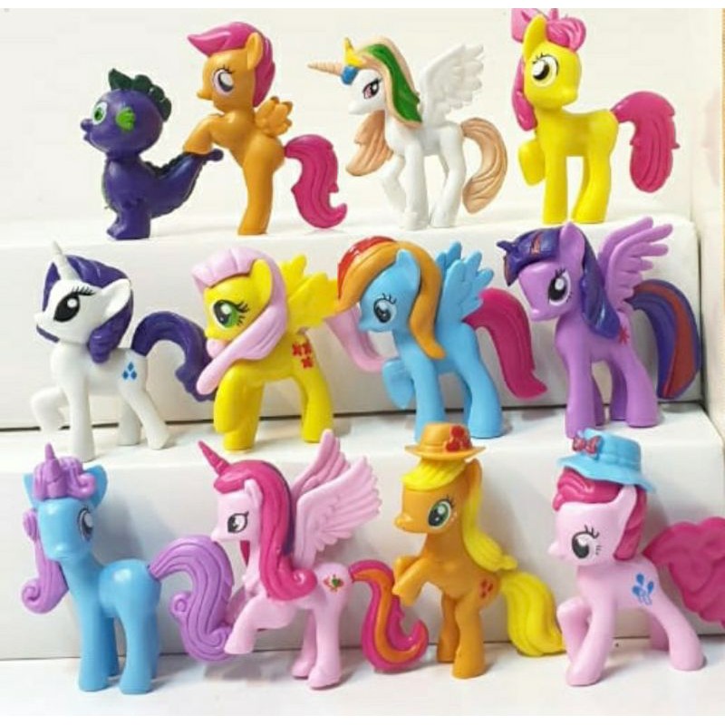 Jual My Little Pony Figure Set 12 Mainan Cake Topper Hiasan Kue ...