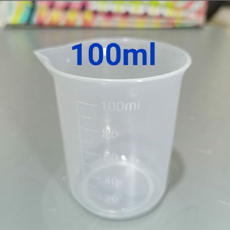 Jual Gelas Takar 100ml Model corong Plastik atau Gelas Ukur 100ml model ...