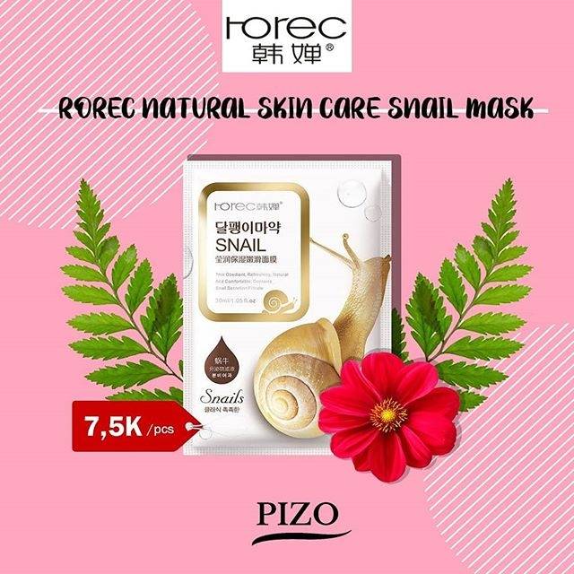 Jual Rorec Natural Skin Care Masker Ori Korea Snail Mask/ Snail ...