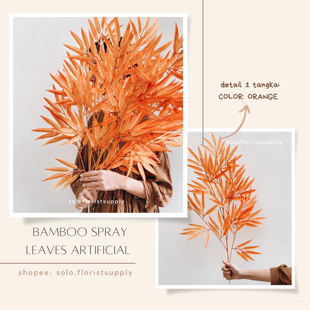 Jual 98CM BAMBOO SPRAY LEAVES ARTIFICIAL DAUN PASTEL DAUN PALSU DAUN ...