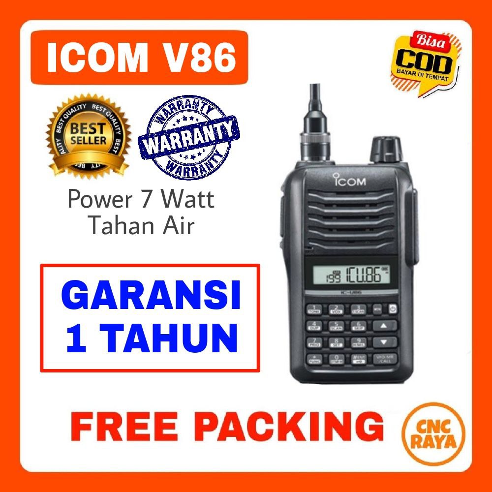 Jual HT ICOM V86 7Watt Singleband VHF (Free Earset) Ori Pengganti IC V80 86 Garansi 1 Tahun ...