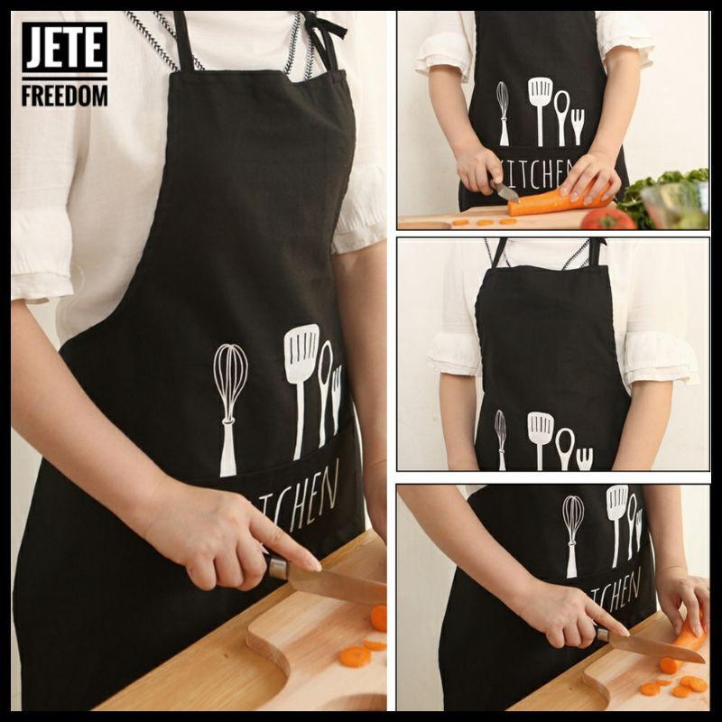 Jual AIHOGARD Celemek Kain Apron Dapur Pelindung Baju Noda Kotor ...