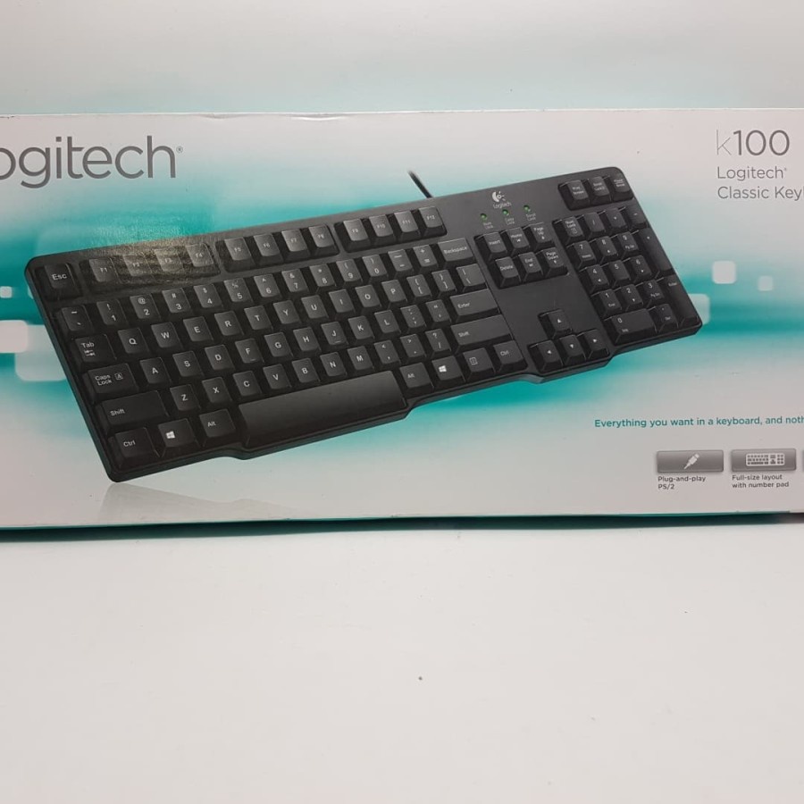 Jual Logitech keyboard K100 kibord / kibod / kibot / kibort /k 100 ...