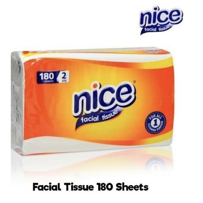 Jual Tisu NICE Facial Tissue 180 Sheets 2 Ply (1kg muat 11pcs) | Shopee ...