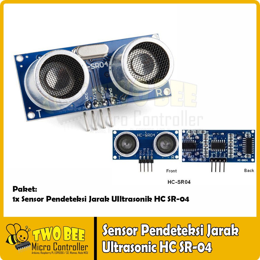 Jual Sensor Ultrasonic HC SR-04 - Sensor Deteksi Jarak | Shopee Indonesia