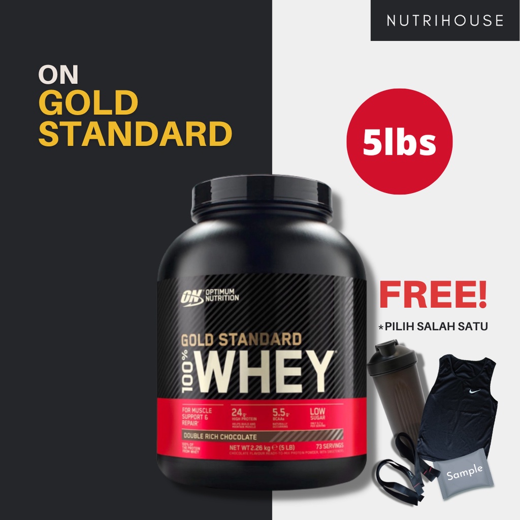 Jual ON Whey Gold Standard 5lb ON WGS Optimum Nutrition Whey Protein Isolate | Shopee Indonesia