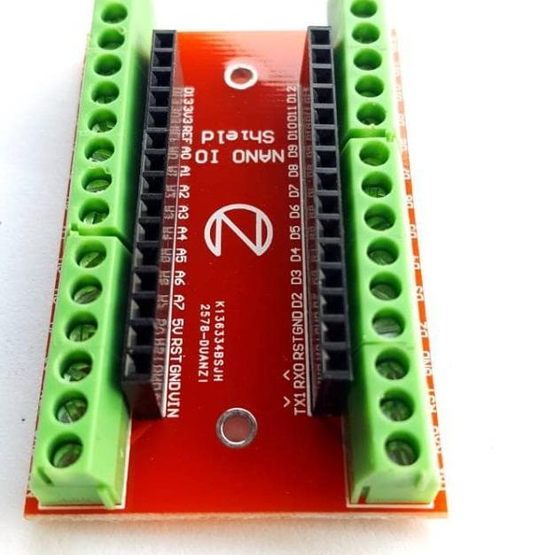 Jual New RED Arduino Nano Terminal PIN I/O Expansion Shield Board ...