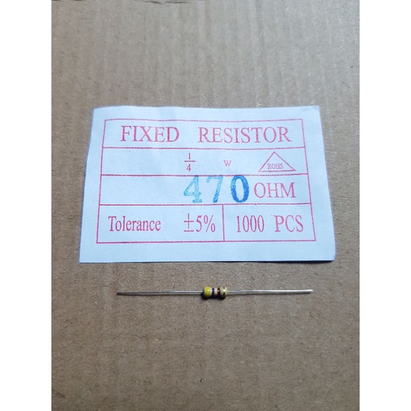 Jual Resistor 470 Ohm 1/4 Watt 0,25 Watt Cina | Shopee Indonesia