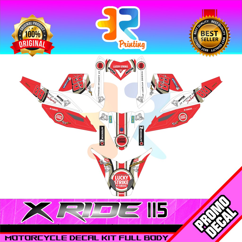 Jual STIKER DECAL STRIPING MOTOR X RIDE 115 LUCKY STRIKE STICKER LOGO ...