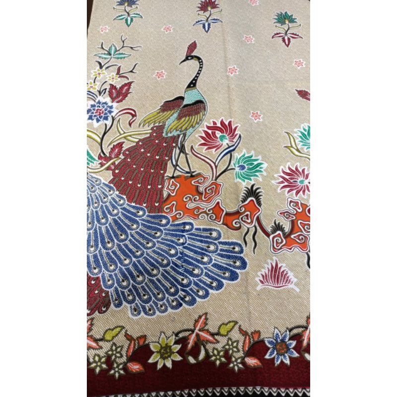 Jual Kain batik solo merak nangkring biru | Shopee Indonesia