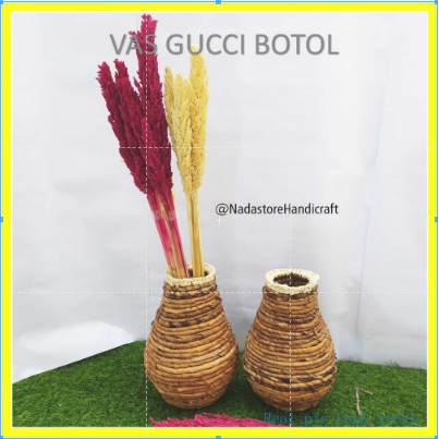 Jual Vas Bunga Mini Anyaman Pelepah Pisang / Vas Gucci mini / Vas Bunga ...