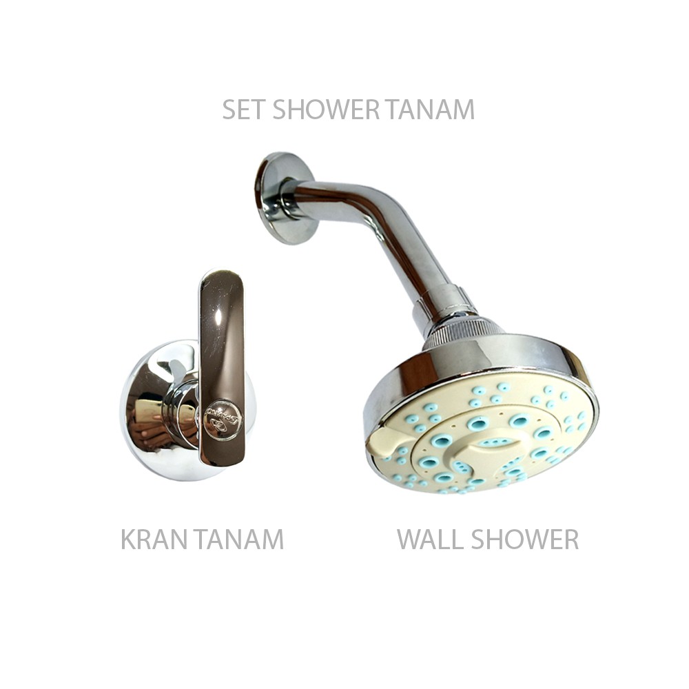 Jual Wall shower set / Shower tanam & kran shower 1/2 inch PAKET shower ...