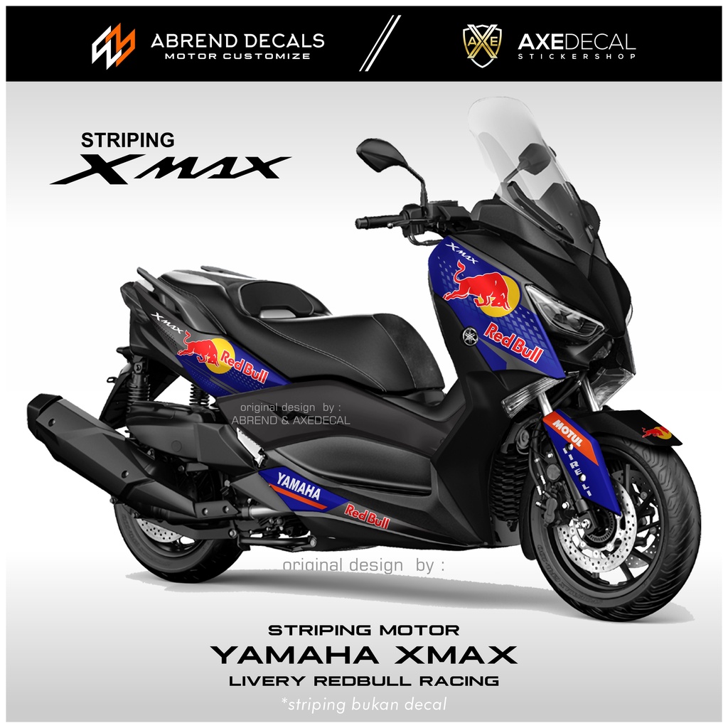 Jual Striping Yamaha Xmax Redbull Racing / Stiker Motor X-max Design ...