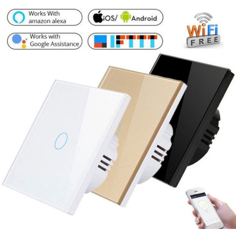 Jual smart wall switch smart home saklar 2 tombol bisa koneksi wifi dan ...