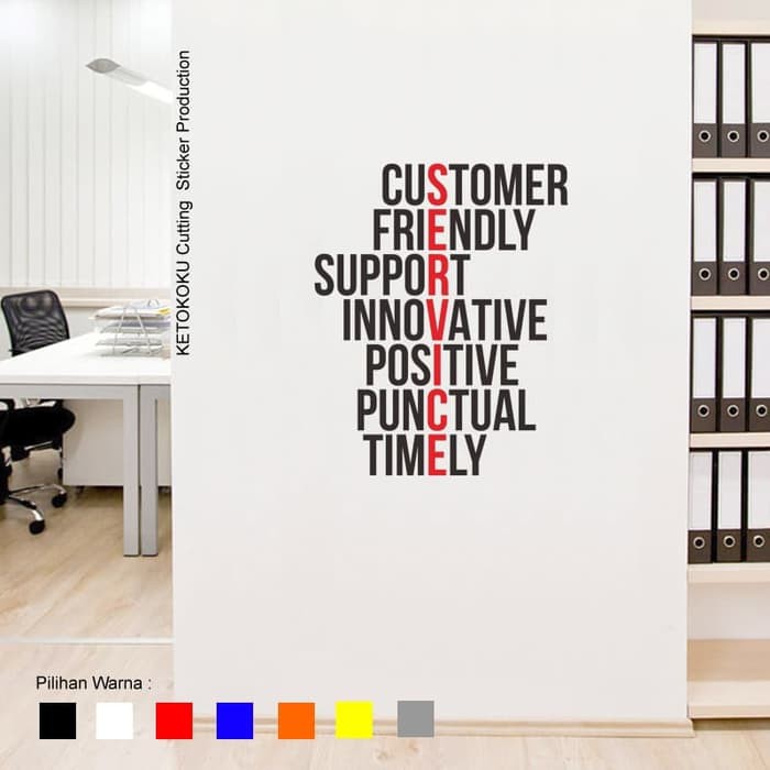 Jual Stiker Dinding Kaca Kantor Motivasi Customer Service Toko Quotes ...