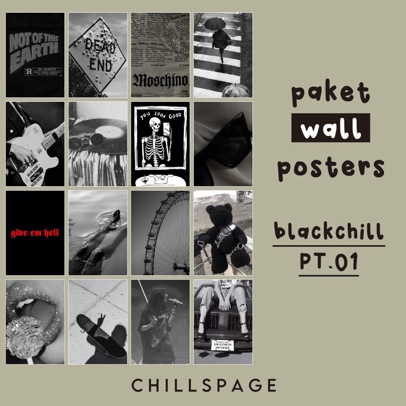 Jual POSTER DINDING TEMA BLACK AESTHETIC TUMBLR WALL COLLAGE MURAH ...