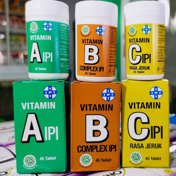 Jual VITAMIN IPI @45 TABLET ALL ( VIT A 2000 IU, B COMPLEKS, C 50 MG ) | Shopee Indonesia