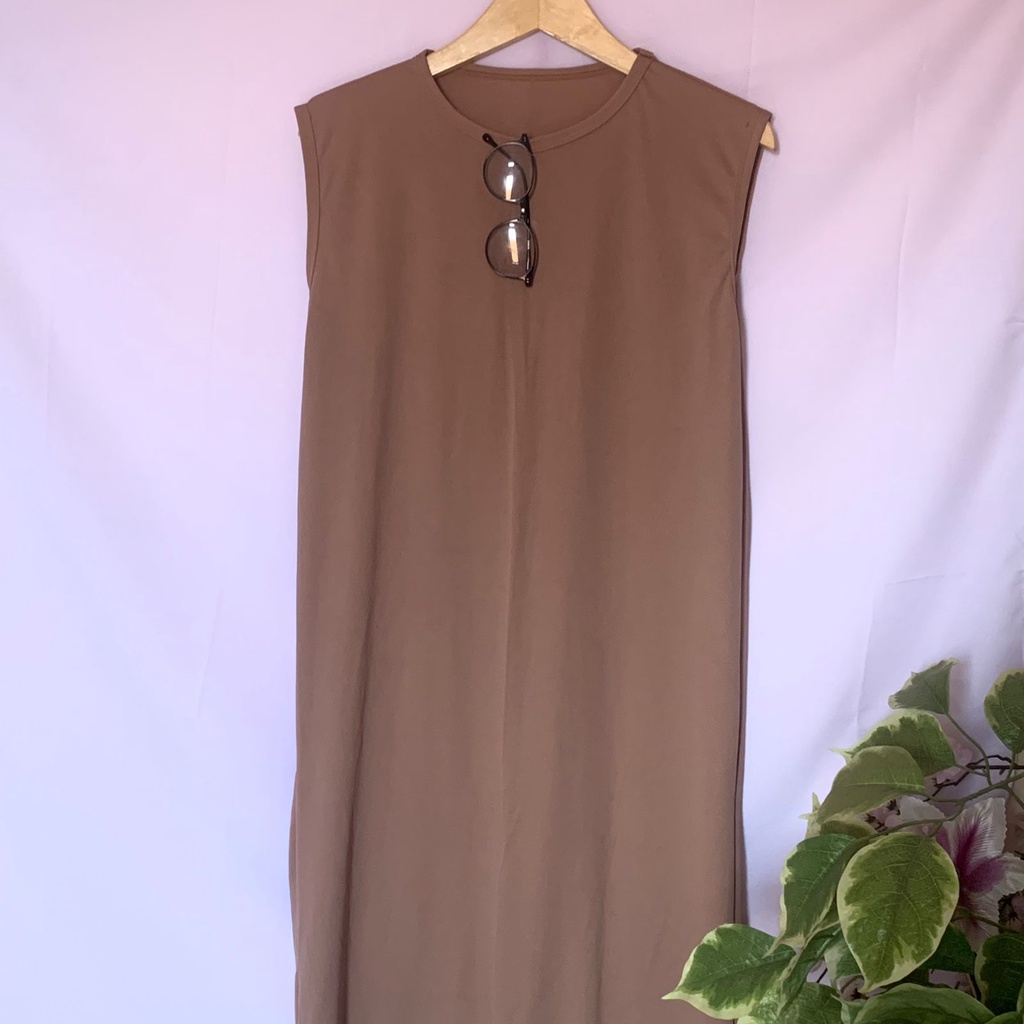 Jual Inner Dress Span Tanpa Lengan Jersey High Quality Long Iner Dress ...