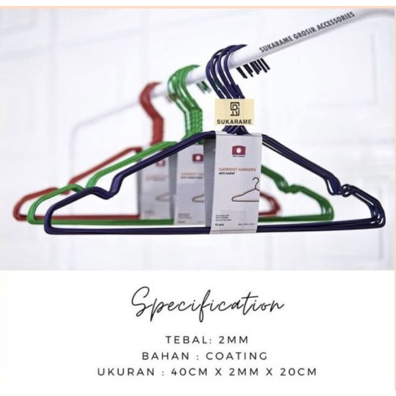 Jual Hanger kawat stainless /Gantungan baju warna coating plastik ...