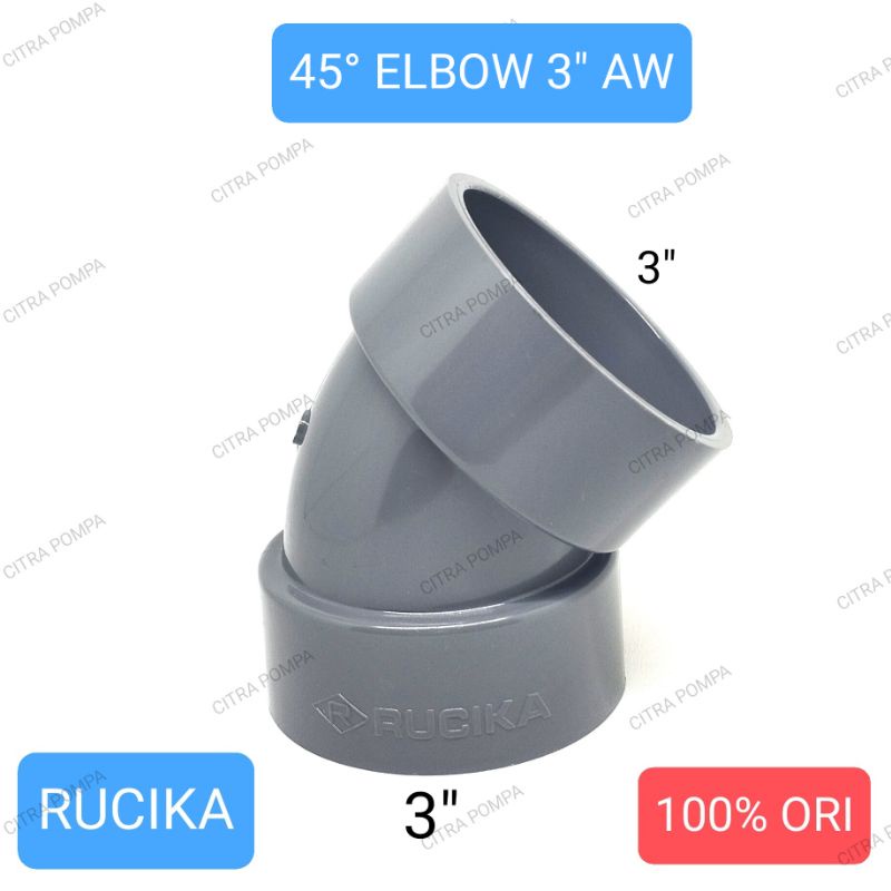 Jual RUCIKA ELBOW 3" D/ LARGE RADIUS ELBOW 3" D /°45 ELBOW 3" D / KENI 3" D / KNEE 3" D | Shopee ...