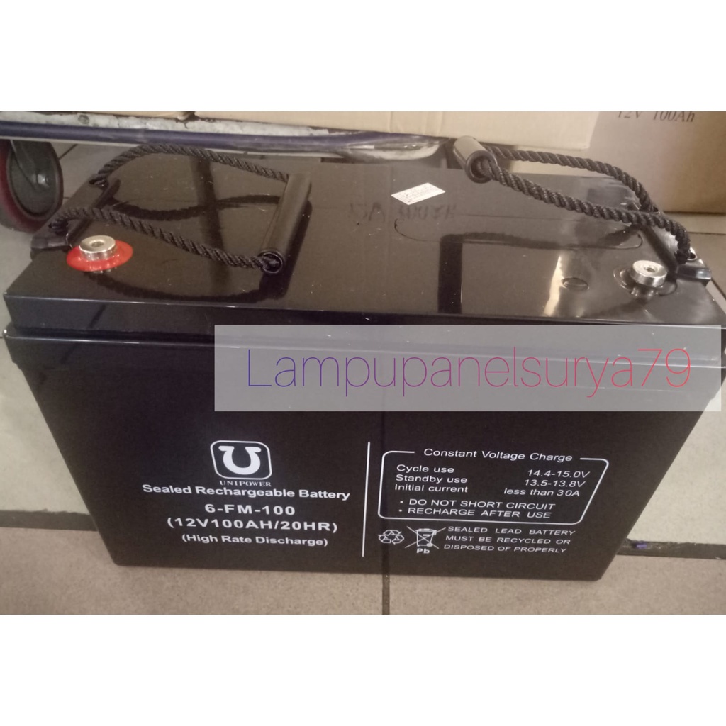 Jual Aki Accu Battery 12v 100ah Baterai UNIPOWER 6-FM-100 12V 100AH ...