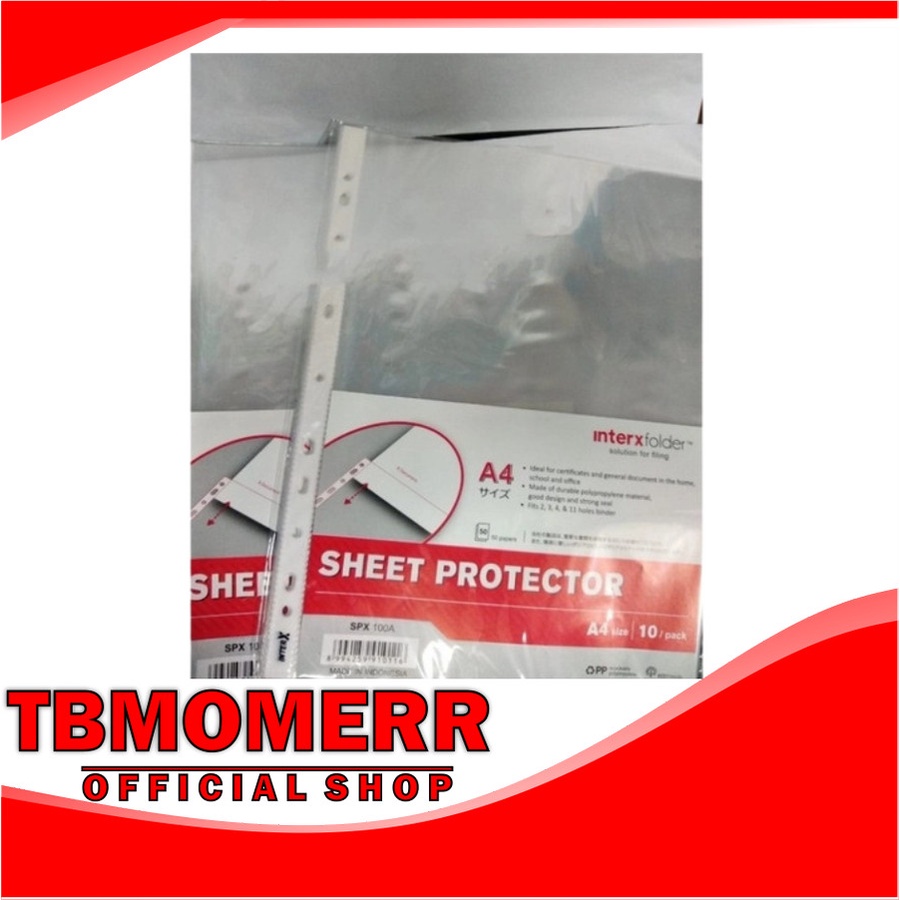 Jual TBMO SHEET PROTECTOR A4 INTER X FOLDER TRANSPARANT / MAP | Shopee ...