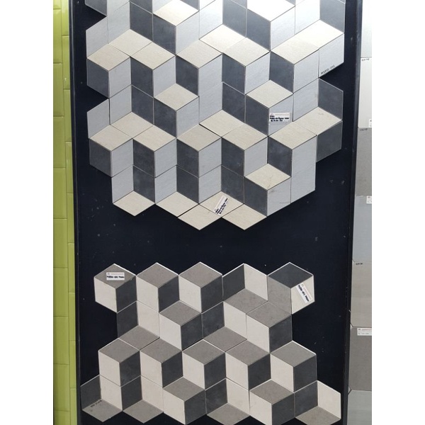 Jual Mosaik Keramik Lantai Keramik HT kubus 3D besar 17x19 | Shopee ...