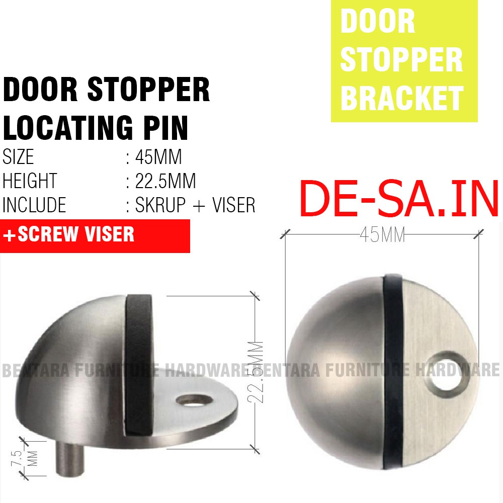 Jual 45MM Door Stop Keong Skrup + Pin - Penahan Pintu | Shopee Indonesia