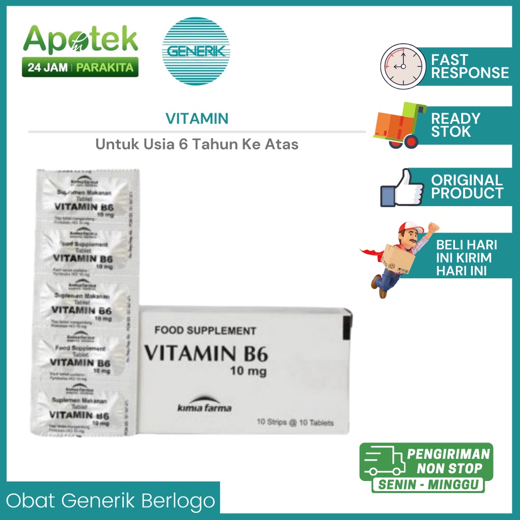 Jual Vitamin B6 Hcl 10 Mg Terlengkap & Harga Terbaru Juni 2026 | Shopee ...