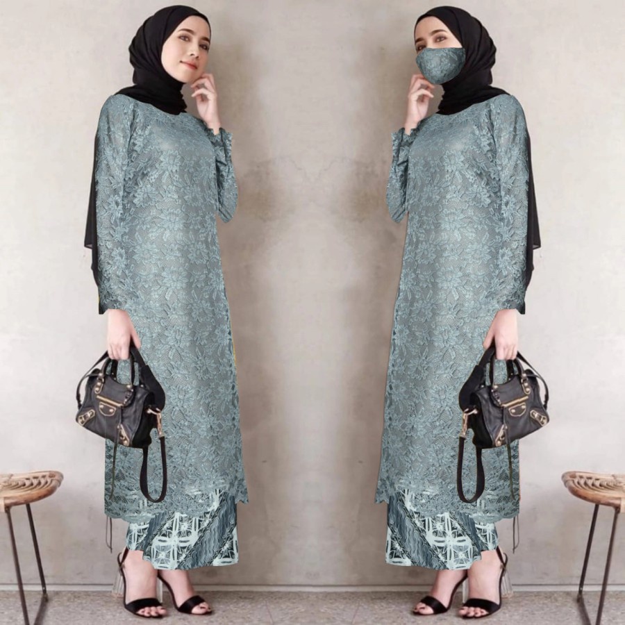 Jual Setelan kebaya Brokat Tunik M L XL XXL XXXL 4L 5L jumbo SETELAN ...