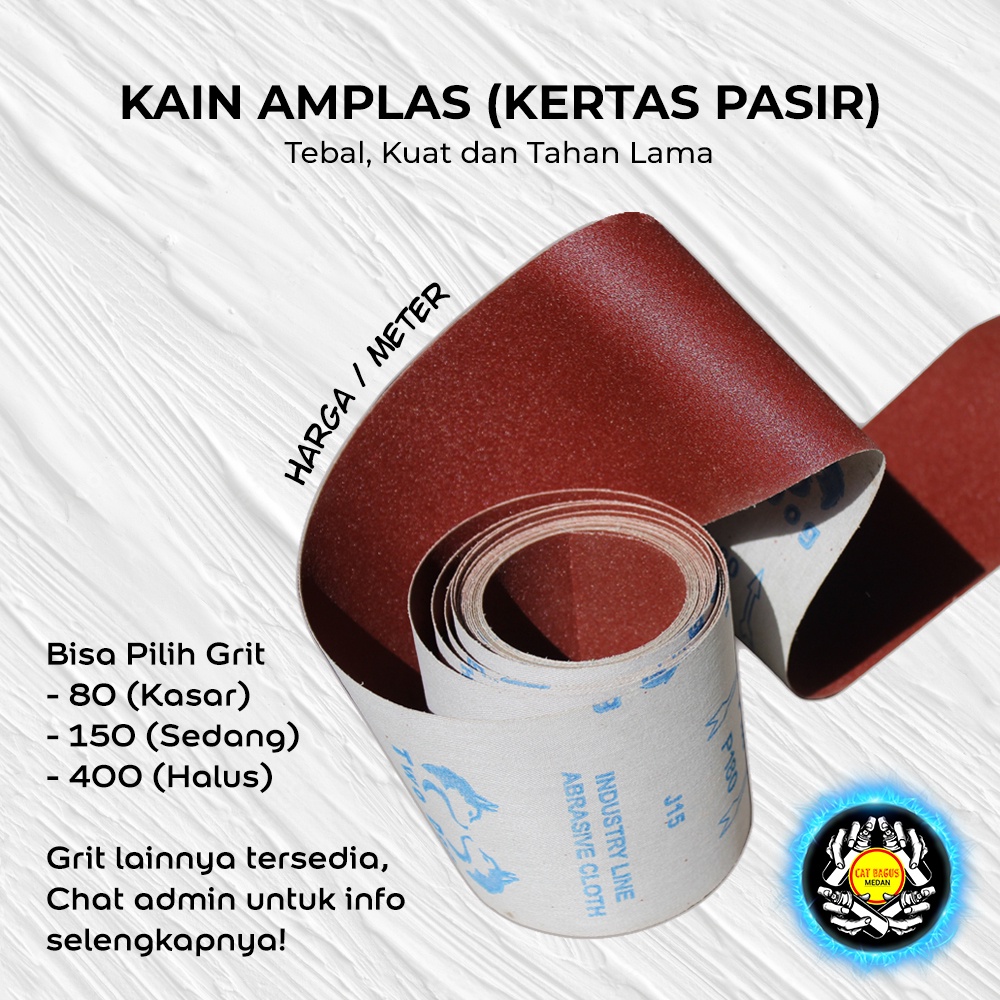 Jual KAIN AMPLAS KERTAS PASIR GRIT 80 100 120 150 180 240 320 400 PER 1 ...