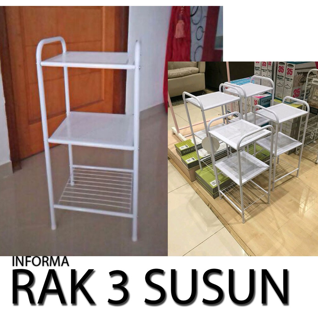 Jual Rak INFORMA Susun 3 Warna Putih / rak penyimpanan / rak 3 tingkat ...