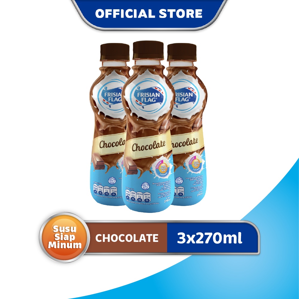 Jual Frisian Flag Susu UHT Chocolate 3 x 270 m | Shopee Indonesia