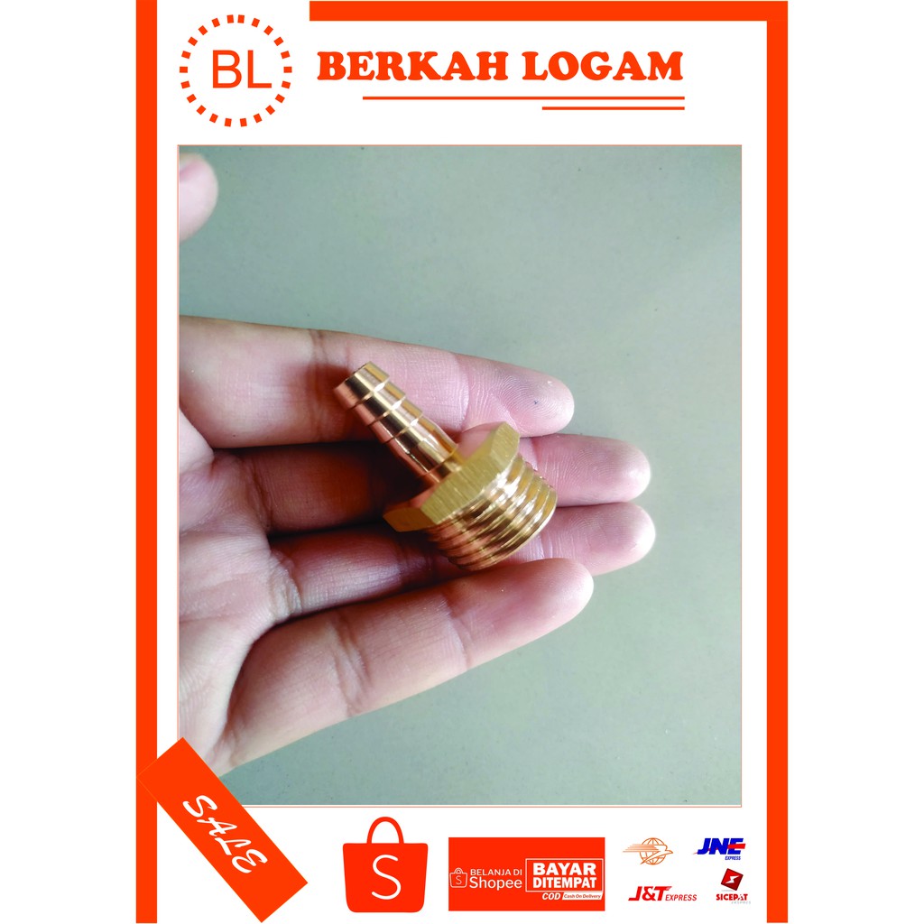Jual Nipple / Nepel Selang drat luar 1/2 x 1/4 Sambungan Kuningan ...