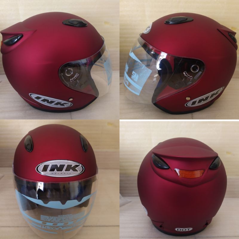 Jual HELM INK MERAH MAROON HELM INK CENTRO SNI FREE STIKER INK PACKING ...