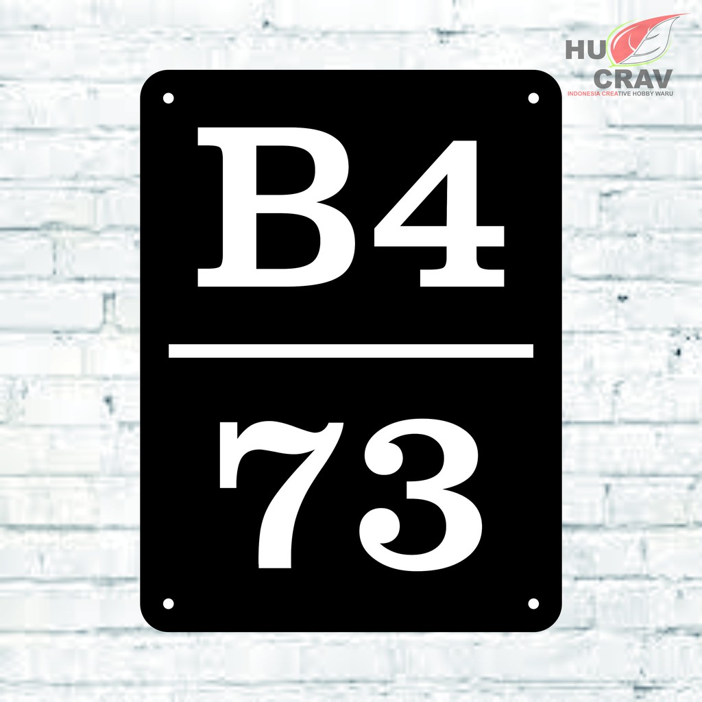 Jual Portrait 20x15cm Nomor Rumah Acrylic Akrilik 2mm Plus Sekrup ...