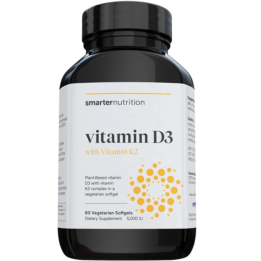 Jual SMARTER NUTRITION Vitamin D3 with Vitamin K2, 60 Vegetarian ...