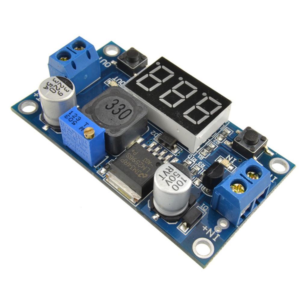 Jual LM2596 with VOLTMETER adjustable DC-DC step down input 4-40V output 1.25-37V buck modul ...