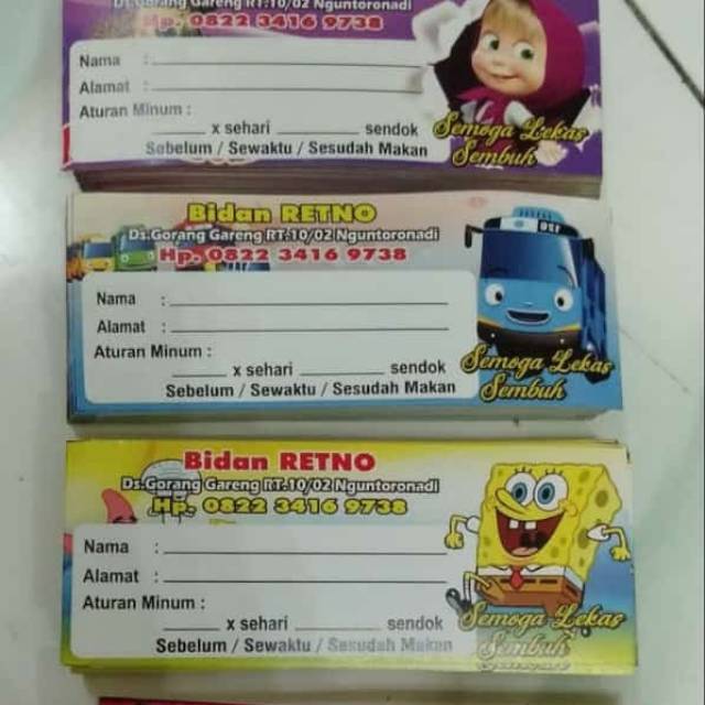 Jual STICKER / Etiket Label Obat farmasi Bidan Puskesmas Klinik minimal ...