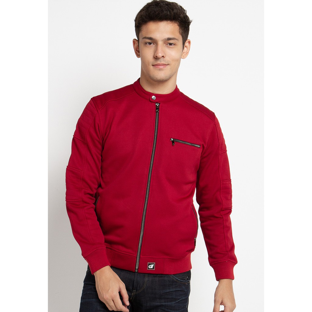 Jual d&f Jaket pria Bomber casual - Maroon | Shopee Indonesia