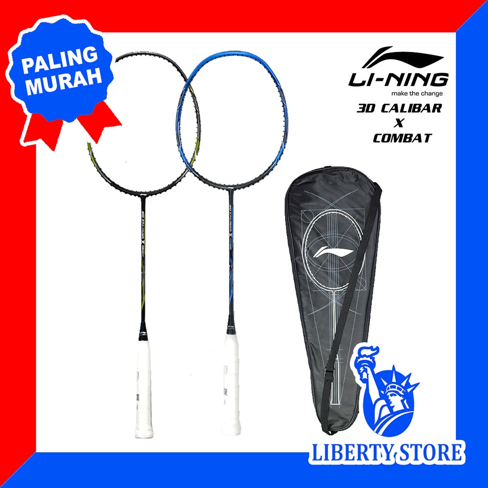 Jual Raket Badminton ORIGINAL LINING 3D CALIBAR X COMBAT + TAS | Shopee ...