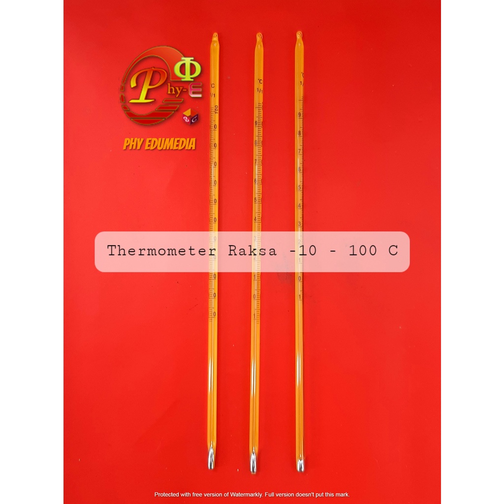 Jual Thermometer Air Raksa -10-100 / Termometer Batang Raksa -10-100 C ...