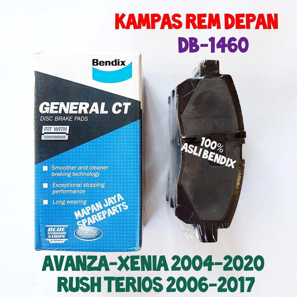 Jual BRAKE PAD KAMPAS REM DEPAN AVANZA / XENIA / RUSH / TERIOS / APV / TARUNA BENDIX DB1460 ...