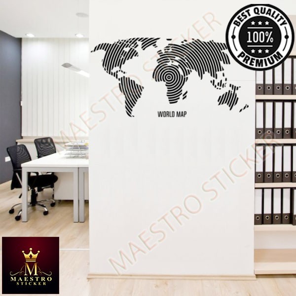 Jual Wall Stiker Peta Dunia World Map Circle Sticker Dinding Rumah ...